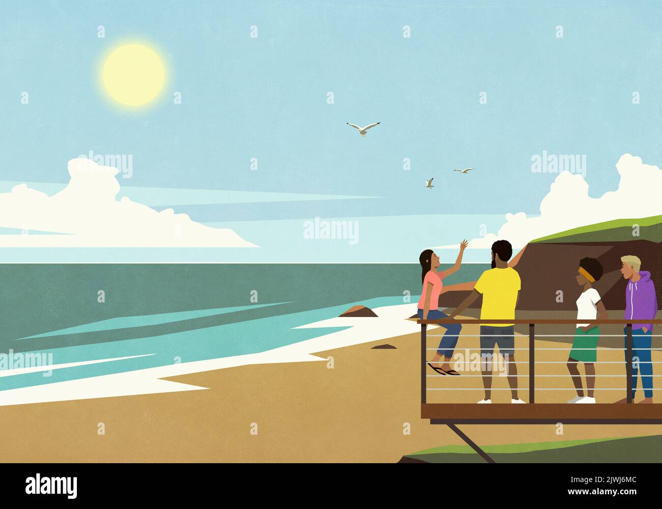 Couple sitting on balcony sun hi-res stock photography and images - Alamy