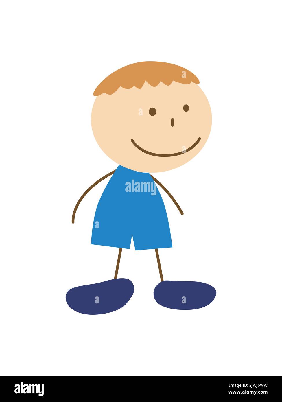 Cute cartoon kid walks. Drawing sketch. Vector illustration Isolated on ...