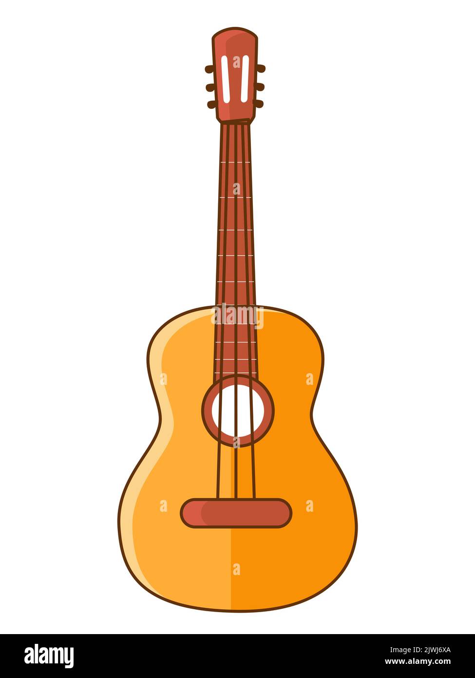 Classical guitar. Acoustic guitar. Silhouette. Stringed musical ...