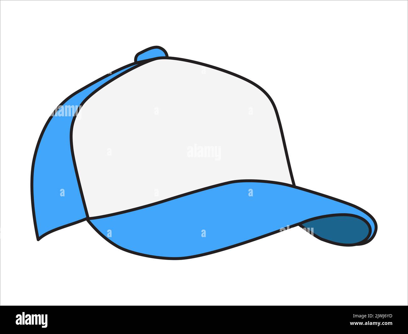 Blue baseball cap in angles view front. Mockup baseball cap for design ...
