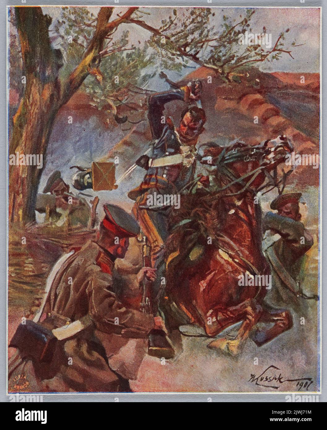 Reproduction of a painting: Wojciech Kossak (1856-1942), With a message ...