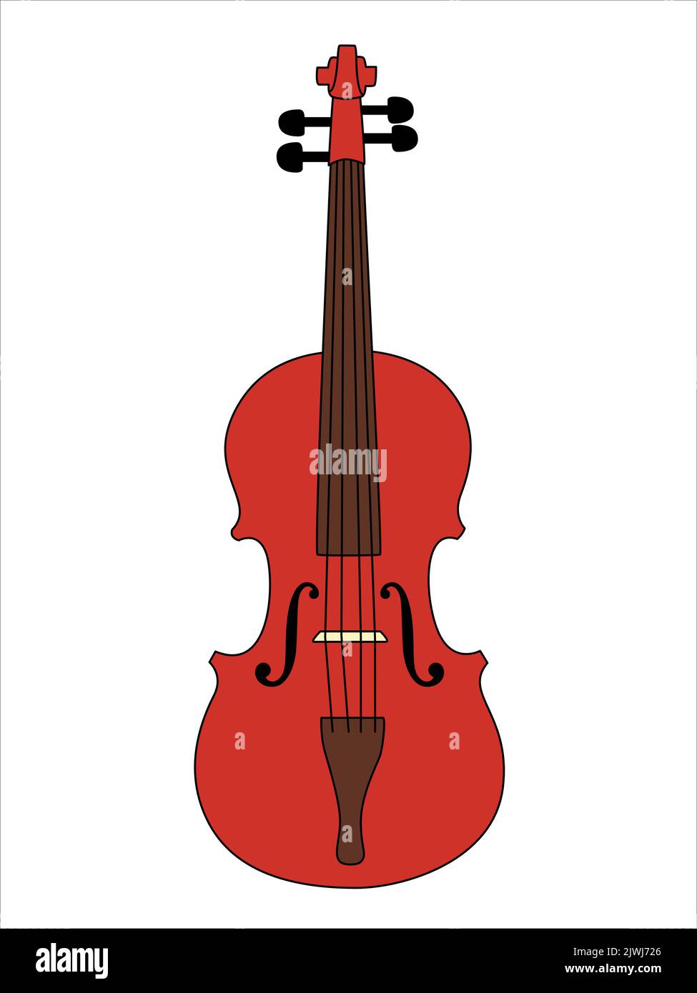 Violin. Silhouette of a classical violin. Stringed musical instrument ...