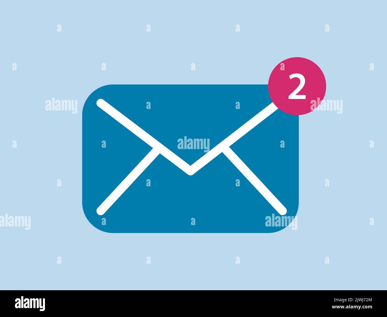 Email icon. A close envelope with notification of the message on an ...