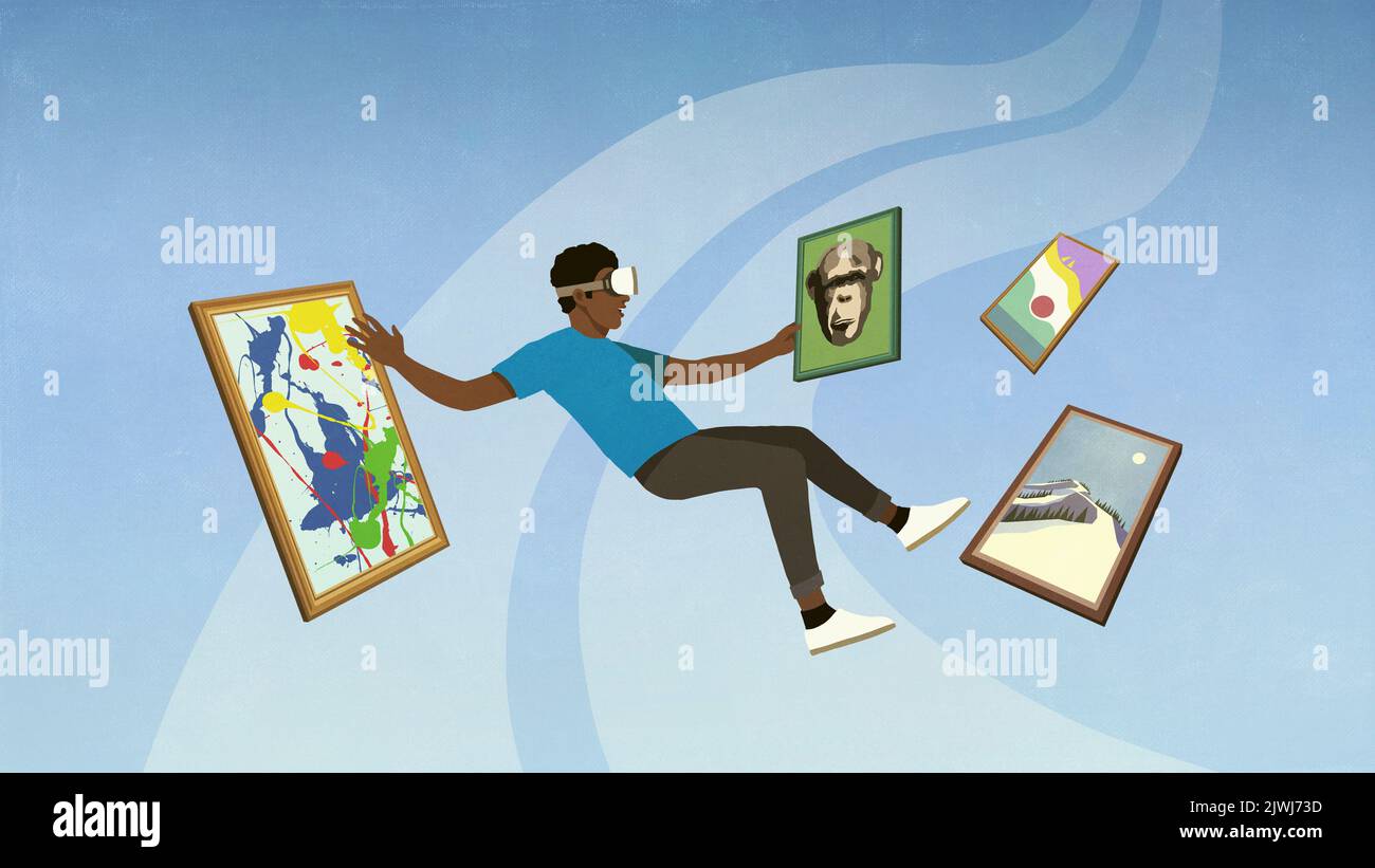 Man floating in air illustration hi-res stock photography and images ...