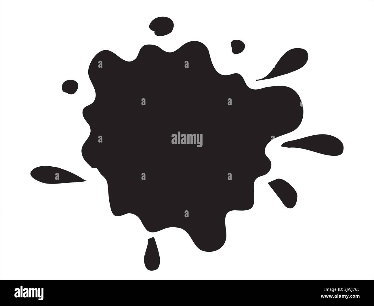 Hand drawn Black paint blob. Brush pen splatter shapes, ink, paint ...