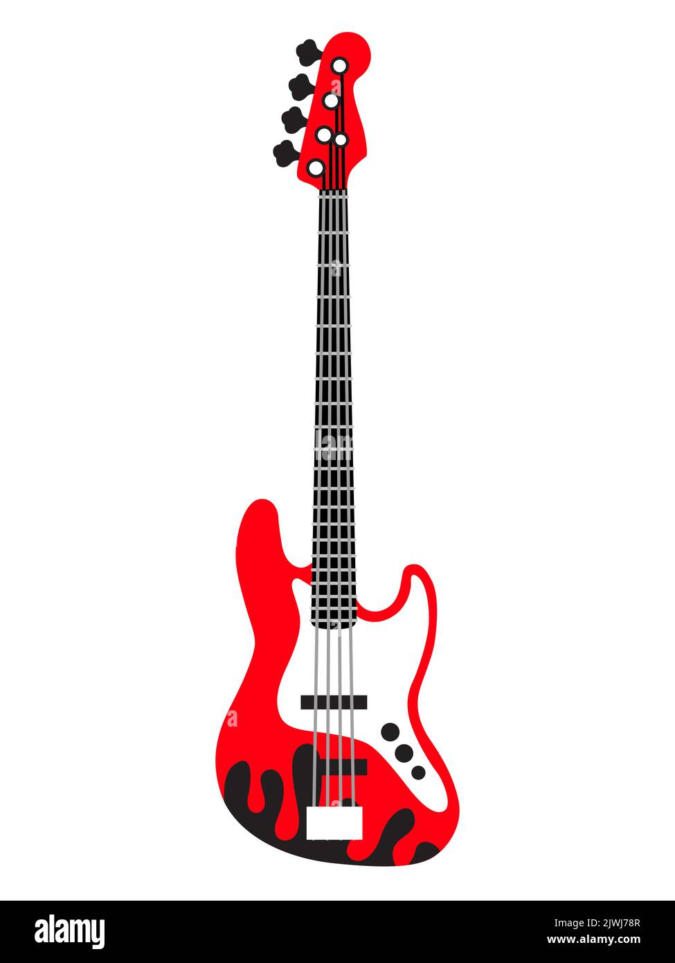 Rock guitar. Bass guitar. Electric guitar. Silhouette. Stringed musical ...