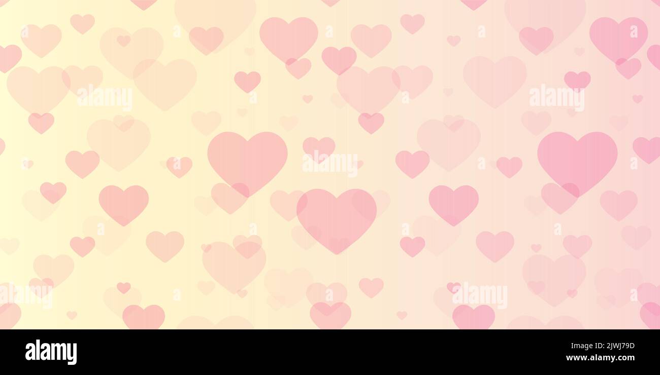 Seamless color gradient pattern of hearts. Illustration for banners ...