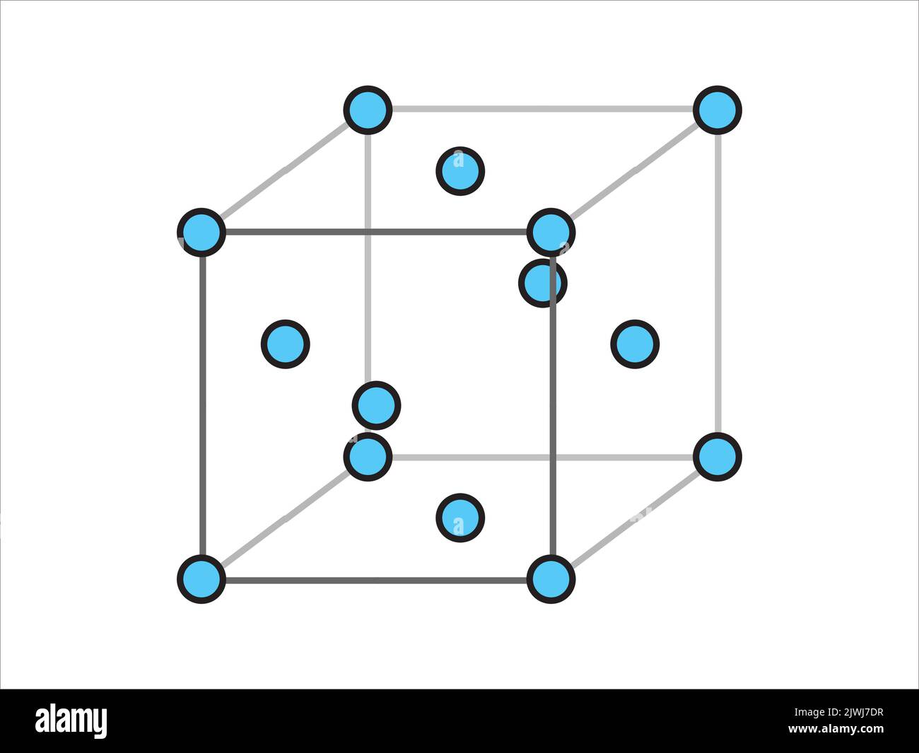 Volumetric Crystal lattice. The position of atoms in a crystal. Vector ...