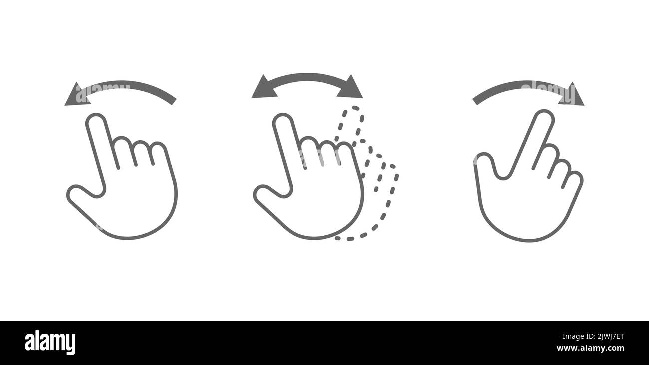 direction of movement of the hand. Management and adjustment icon. Flat ...