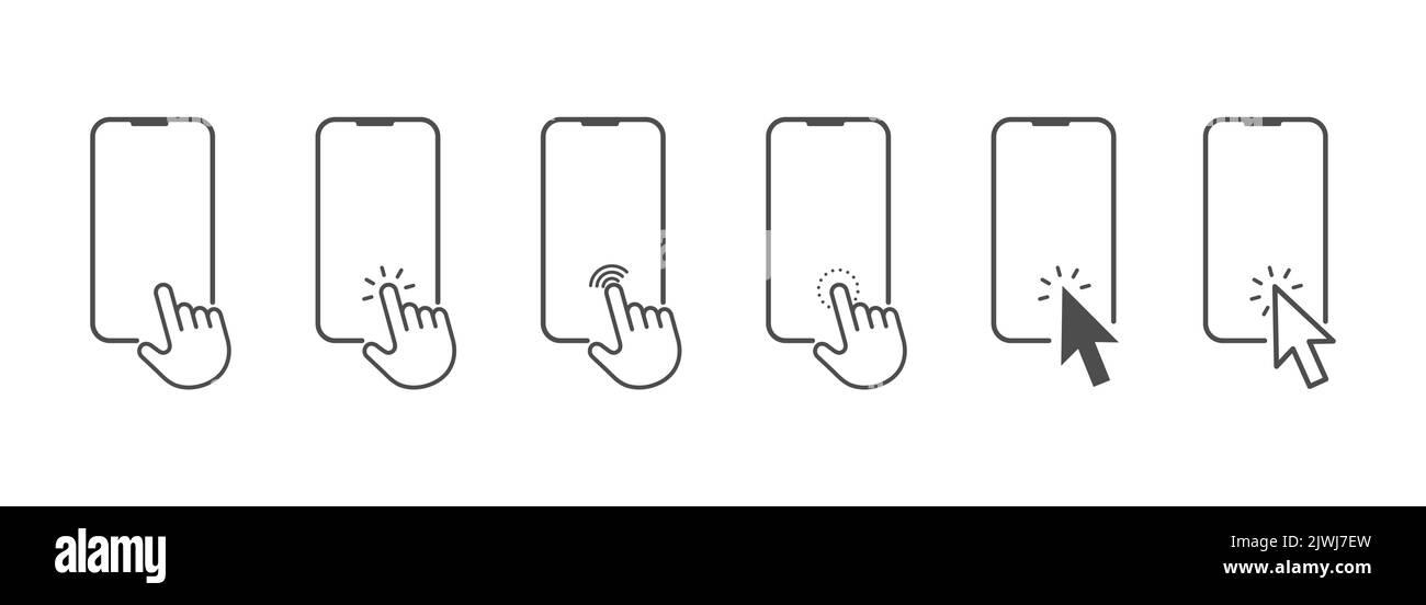 smartphone with a touch screen. Activation of the hand control function ...