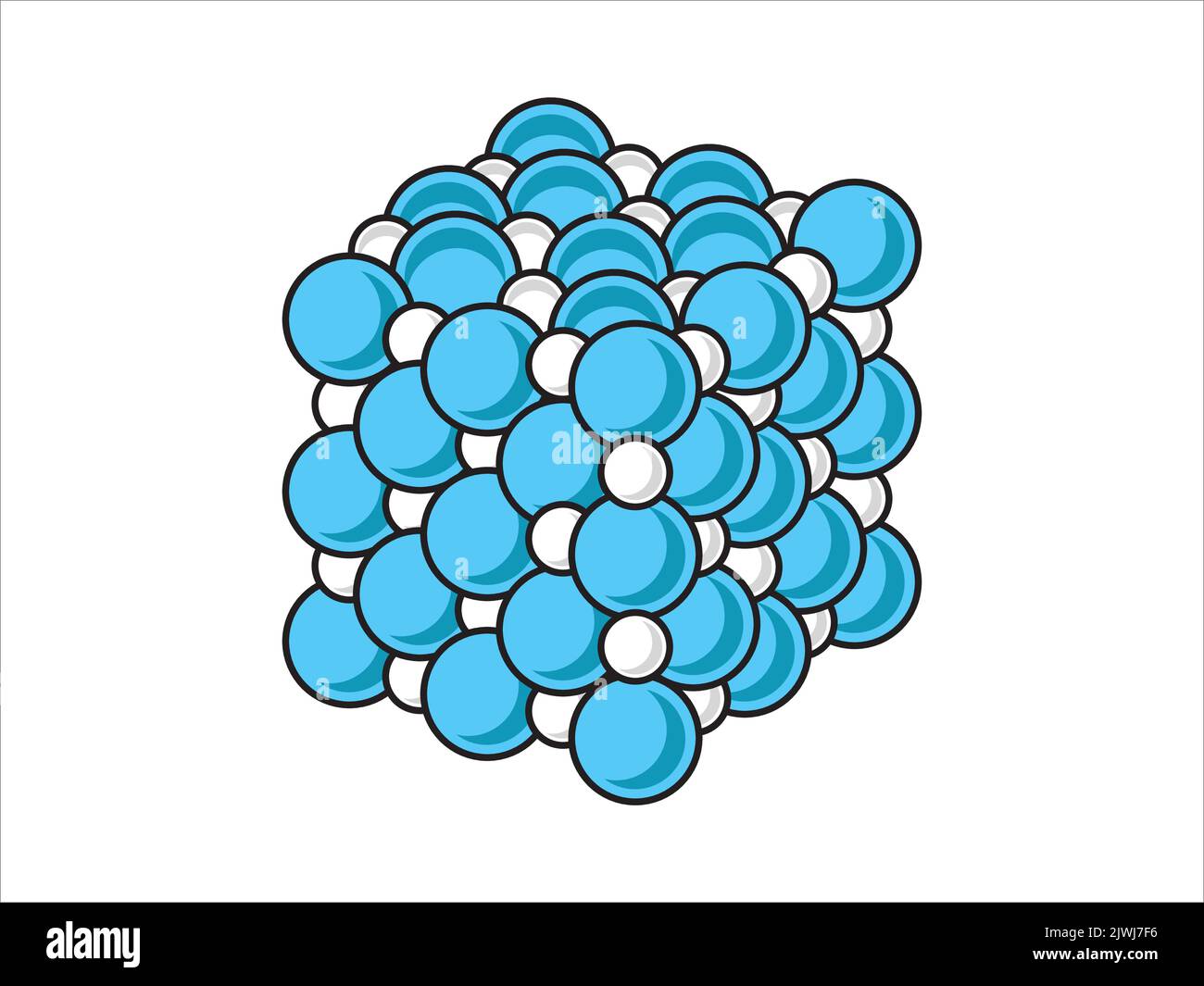 Volumetric Crystal lattice. The position of atoms in a crystal. Vector ...