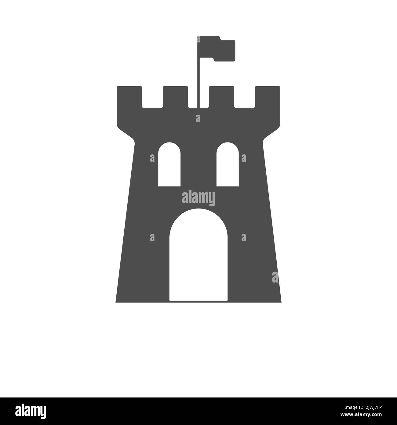 icon of the castle tower. The symbol of the old fortress. The defensive ...