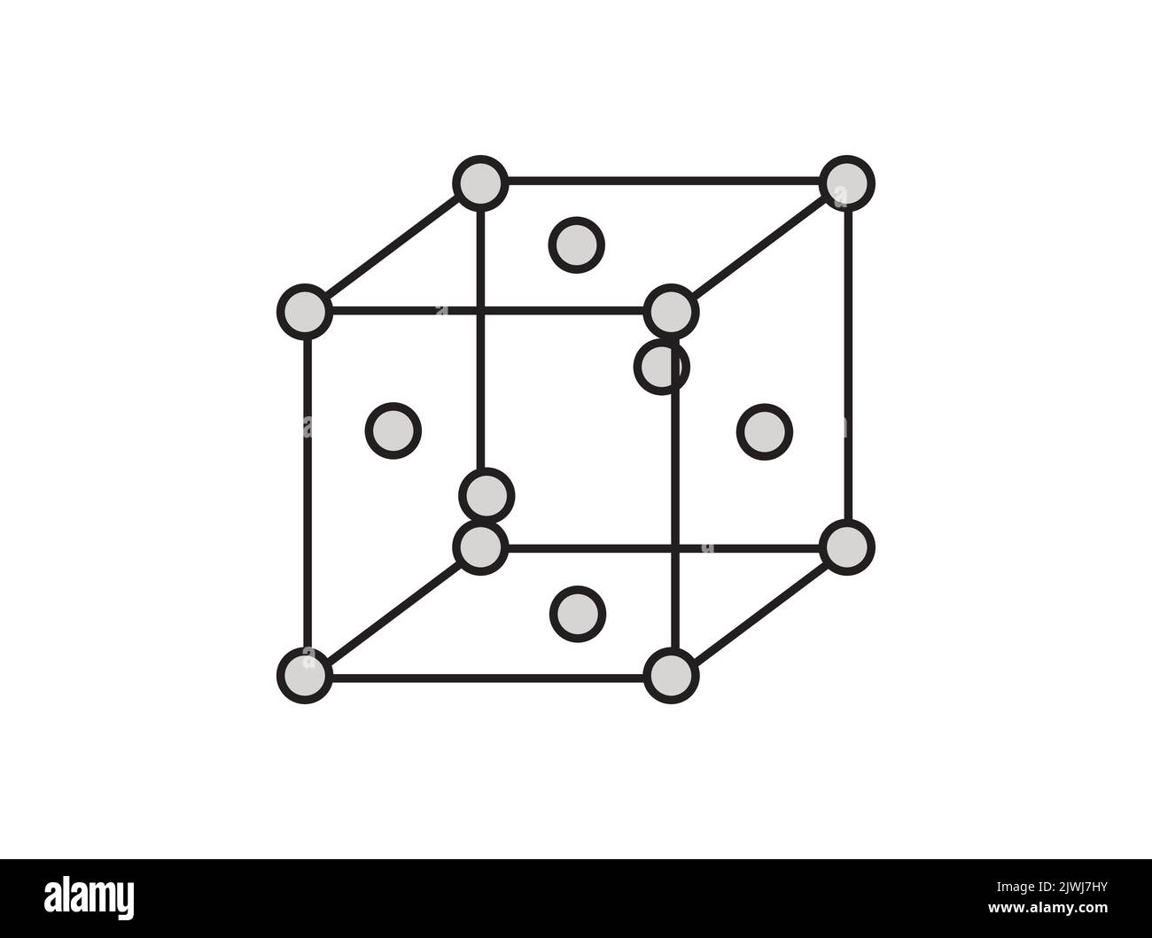 Volumetric Crystal lattice. The position of atoms in a crystal. Vector ...