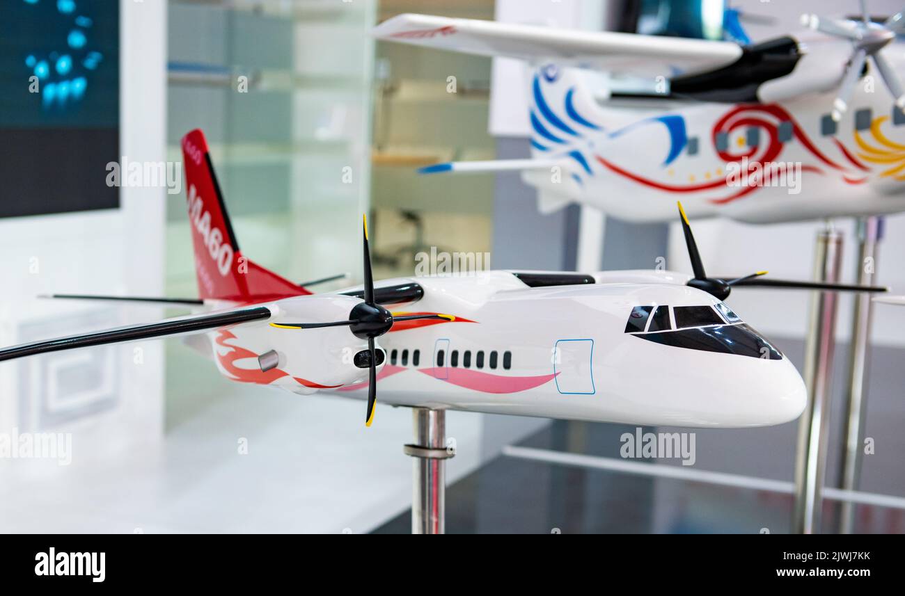 August 30, 2019, Moscow region, Russia. The layout of the Chinese twin ...