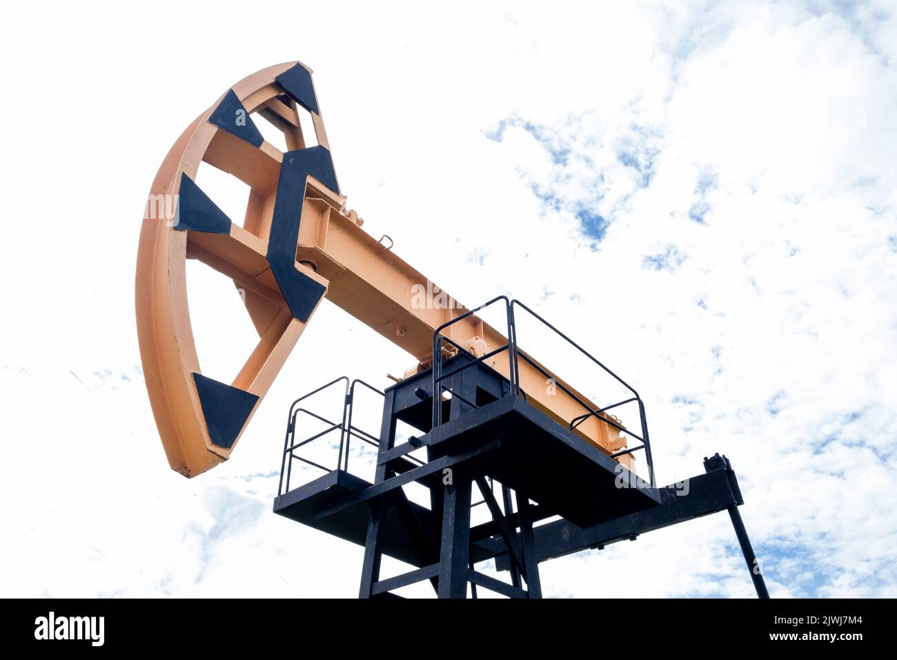 Drilling rig in an oil field. Extraction of oil from underground. Oil ...