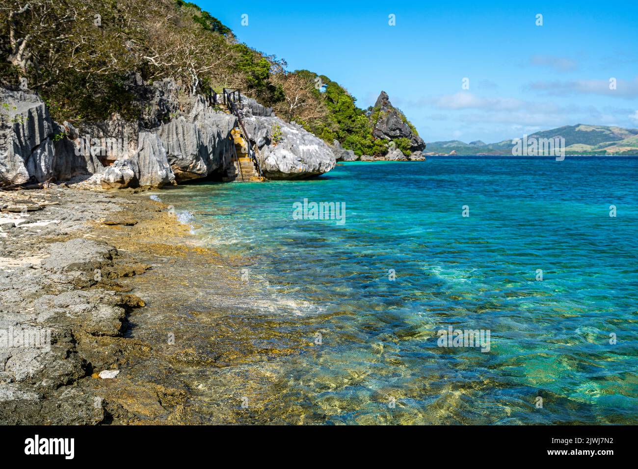 Beach at Sawa-i-Lau limestone caves, made famous by movie Blue Lagoon ...