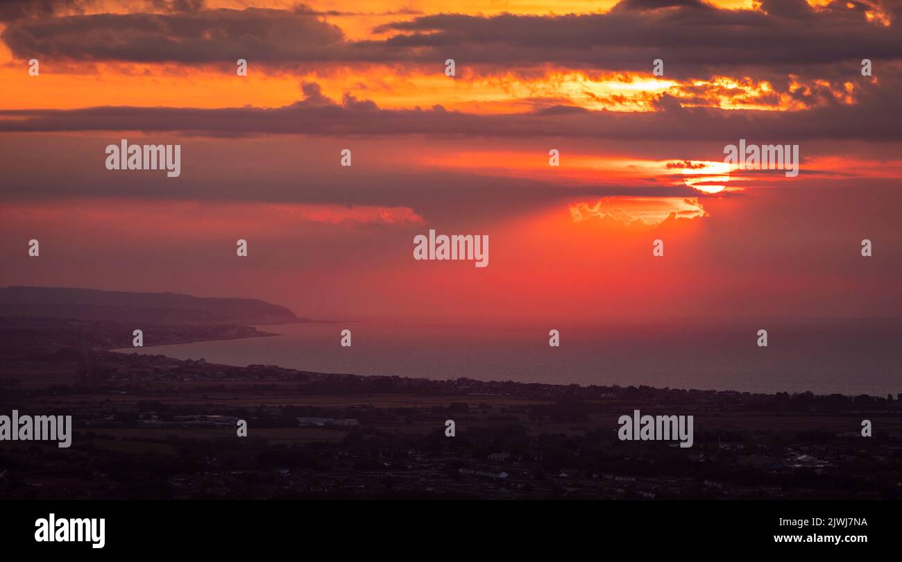 Brilliant September sunrise from Butts Brow looking east along the ...