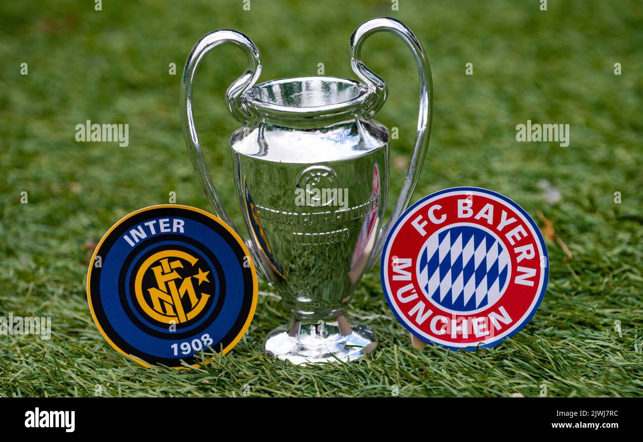 September 3, 2022, Moscow, Russia. Emblems of football clubs ...