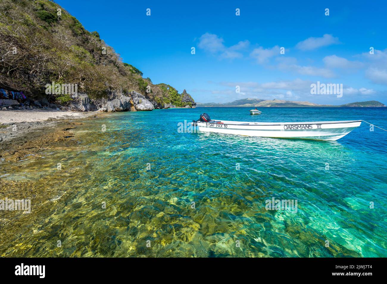 Beach at Sawa-i-Lau limestone caves, made famous by movie Blue Lagoon ...