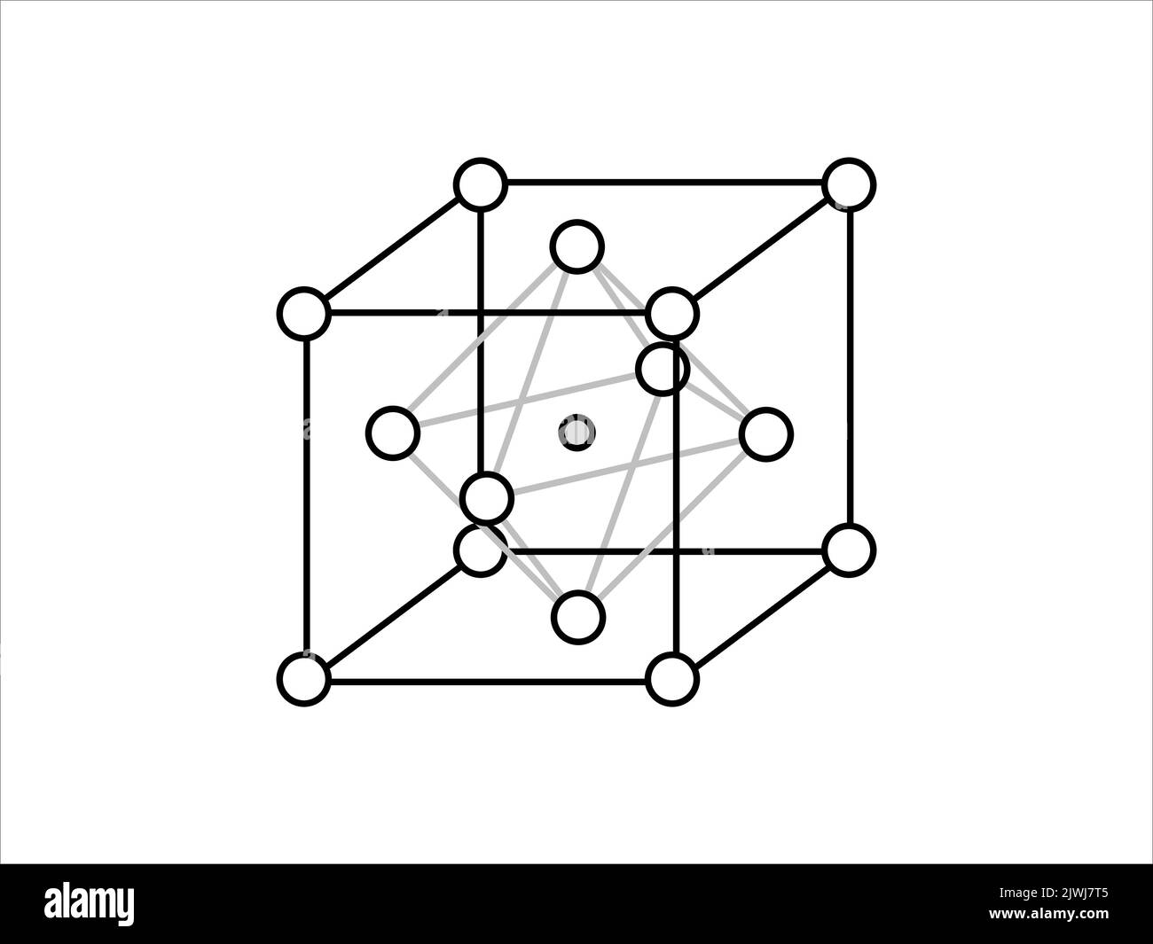 Volumetric Crystal lattice. The position of atoms in a crystal. Vector illustration Stock Vector ...