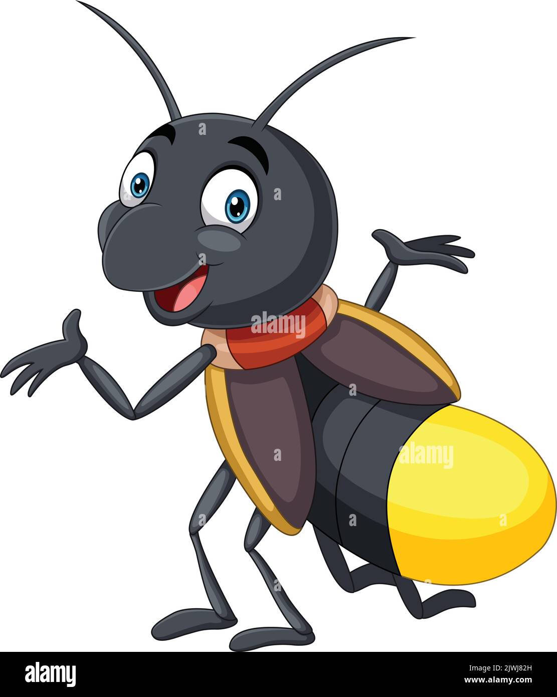 Cartoon funny firefly on white background Stock Vector Image & Art - Alamy