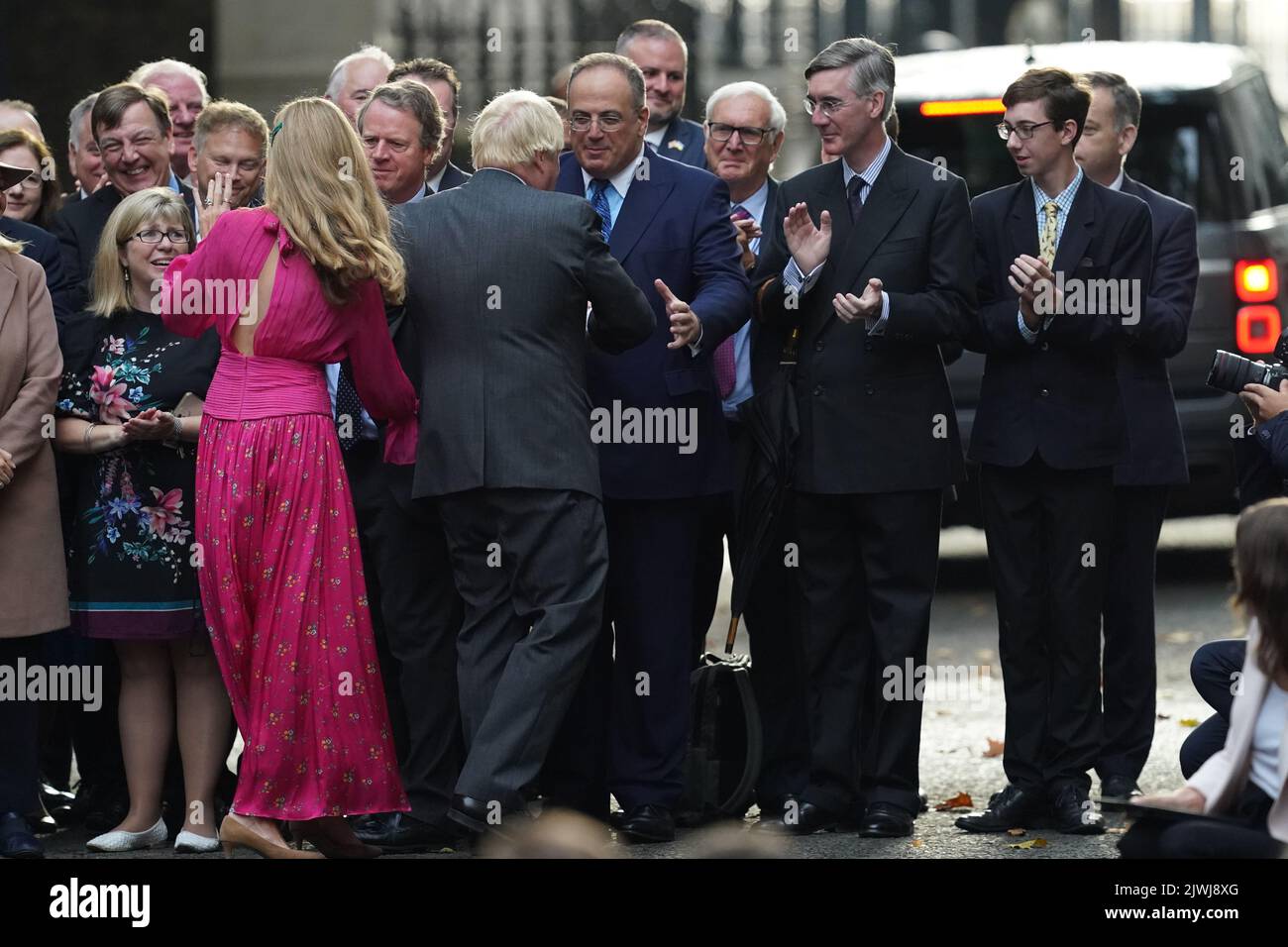 Outgoing Prime Minister Boris Johnson, with his wife Carrie Johnson ...
