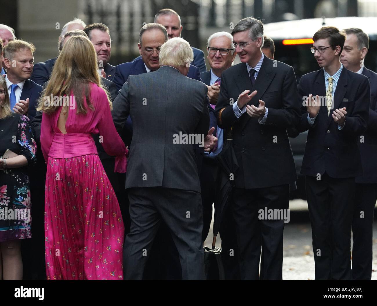 Outgoing Prime Minister Boris Johnson, with his wife Carrie Johnson ...