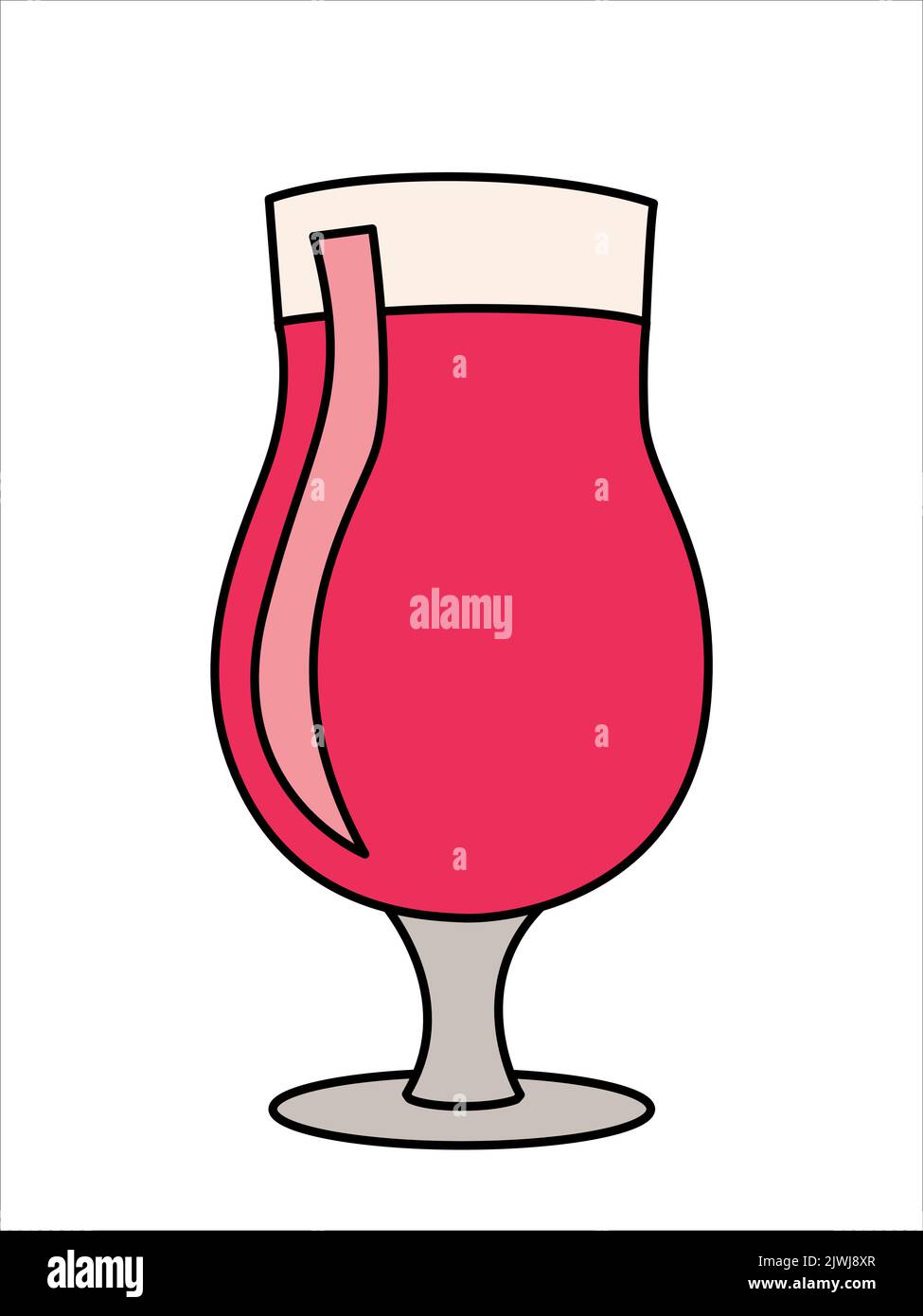 Pink cocktail for parties, holidays. Vector beach illustration Stock ...