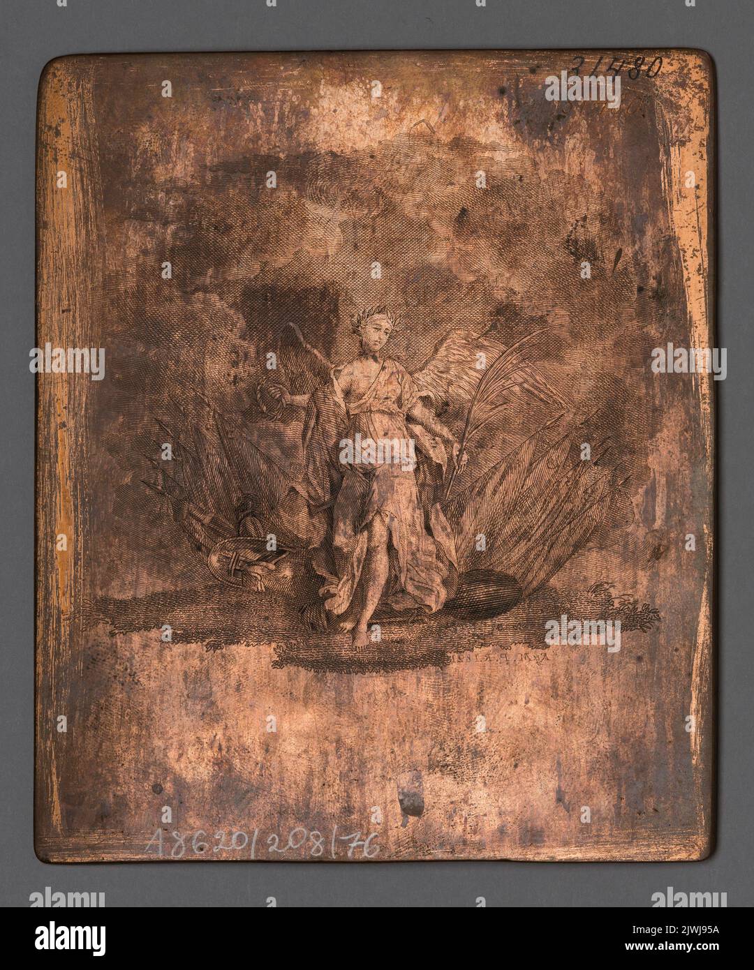 Allegory of victory, verso: Triumphant gate topped with two-headed ...