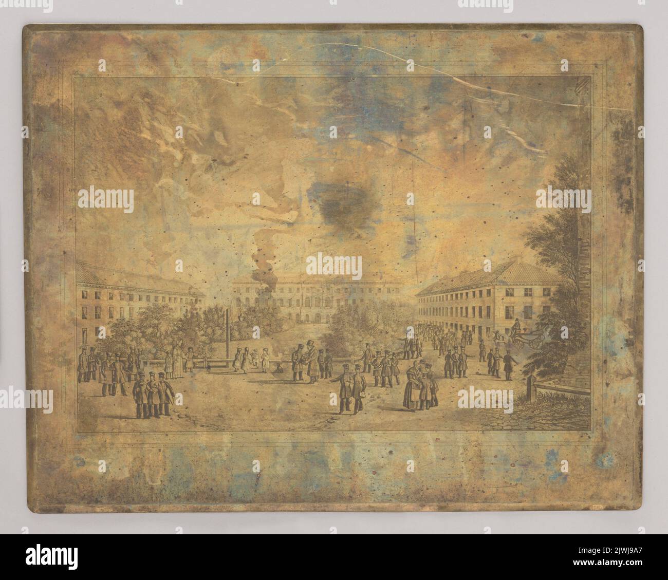 View of Kazimierzowski Palace in Warsaw. Dietrich, Adolf Fryderyk (1817 ...