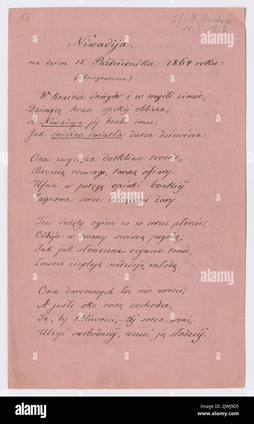 The poem `Nivadiya` (?). unknown, author Stock Photo - Alamy