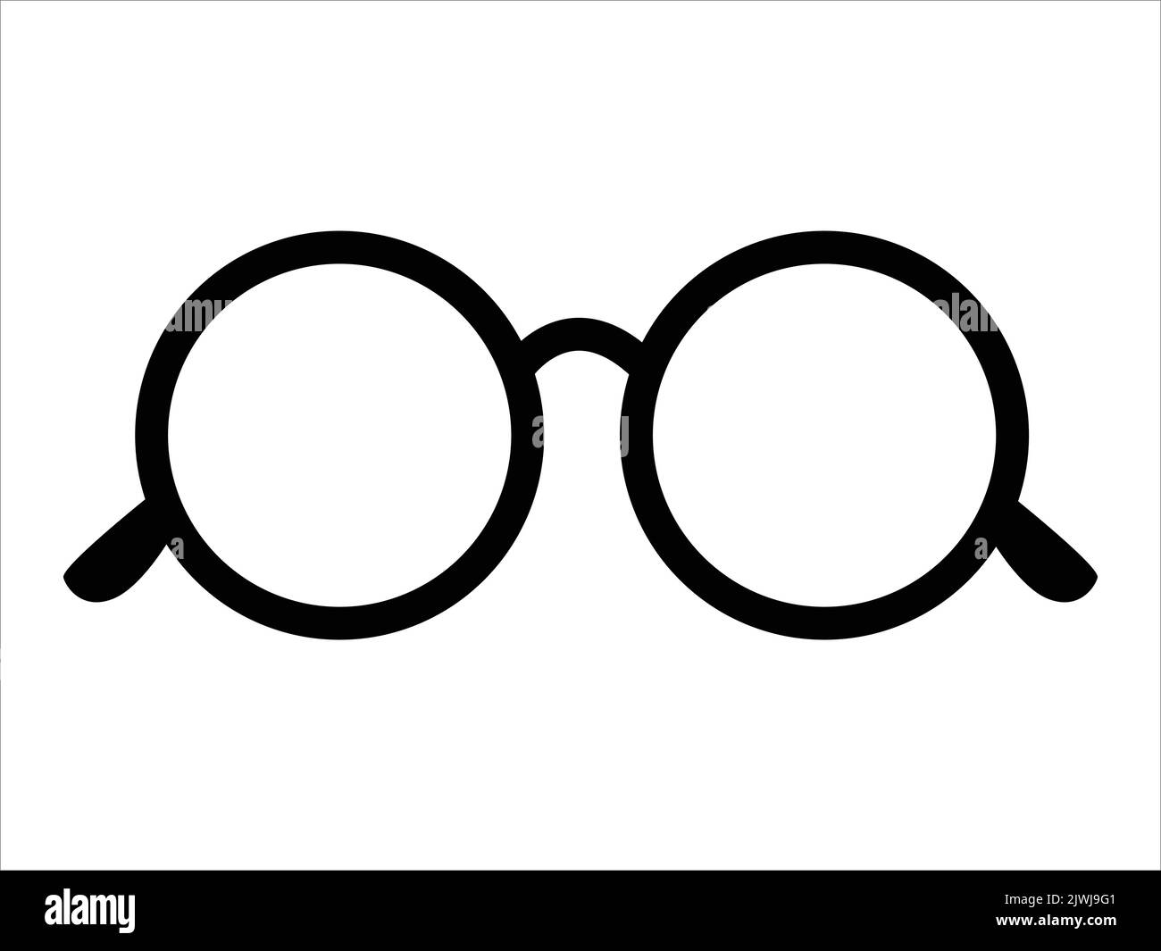 Retro icon round glasses isolated on background, retro black-rimmed ...