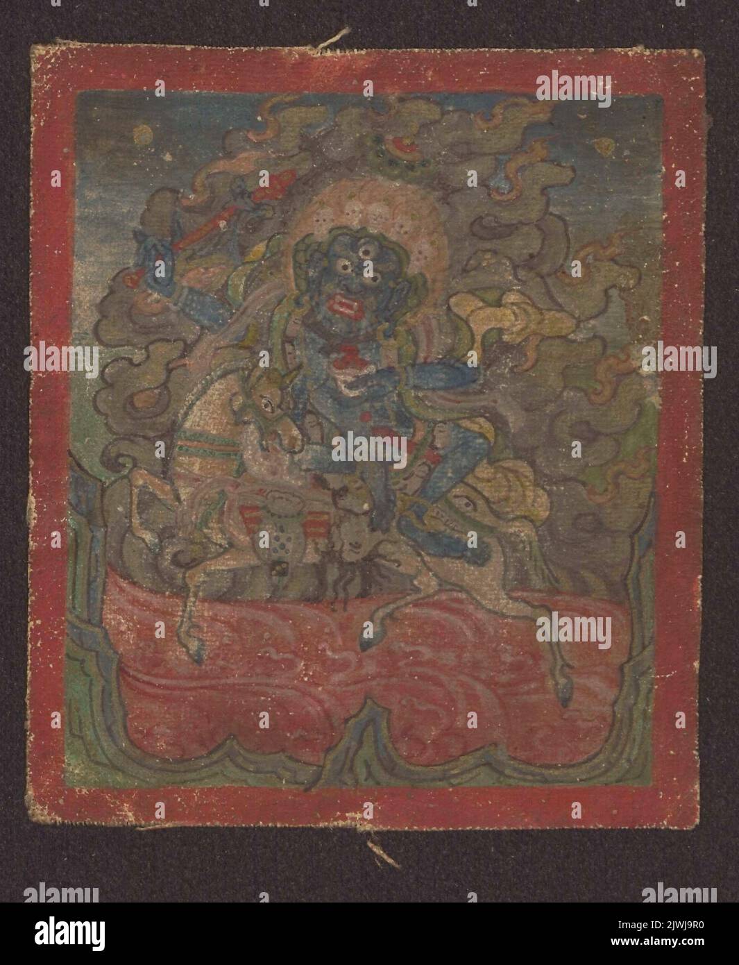 Miniatura rytualna tsakali z wyobrażeniem żeńskiego bóstwa Palden Lhamo ...