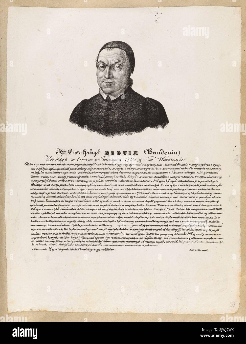 Portrait of Reverend Piotr Gabriel Baudouin (from the cycle: “Portraits ...