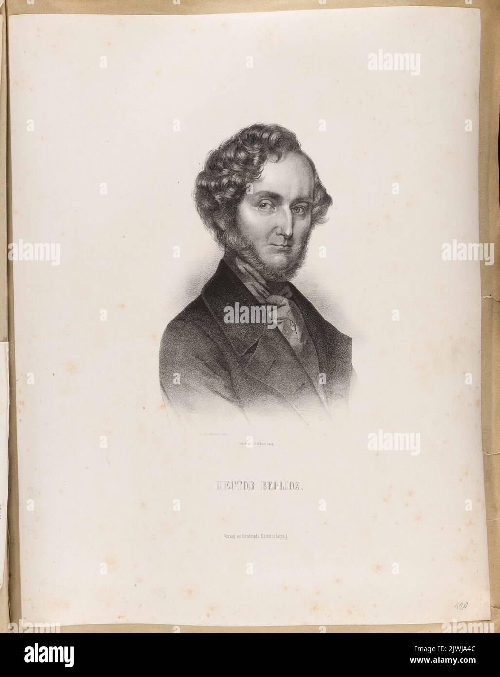 Portrait of Hector Berlioz. Bach, J.G. (Lipsk ; zakład litograficzny ...