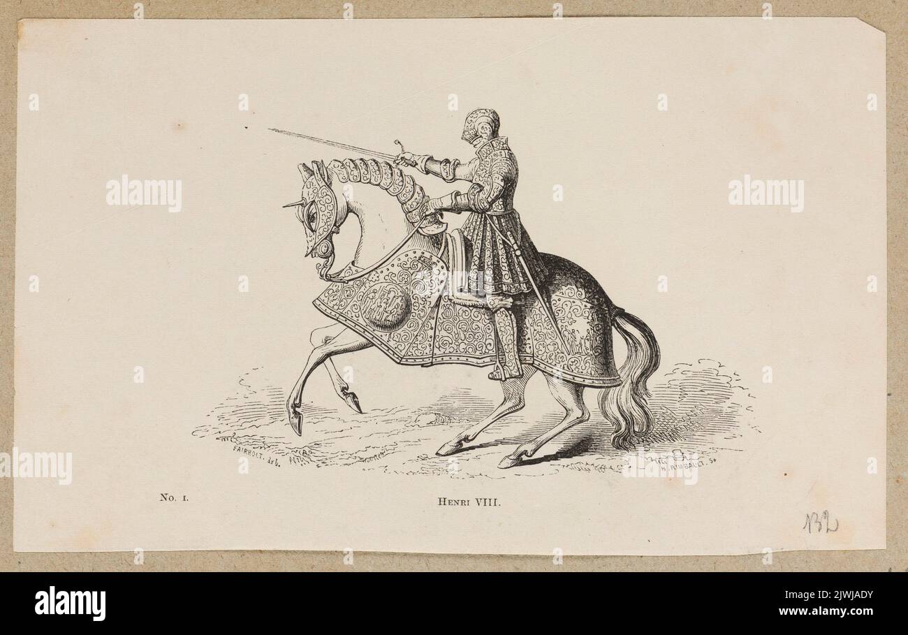 Henry VIII on horseback. Rimbault, John Henry (fl. 1846-1893), graphic ...