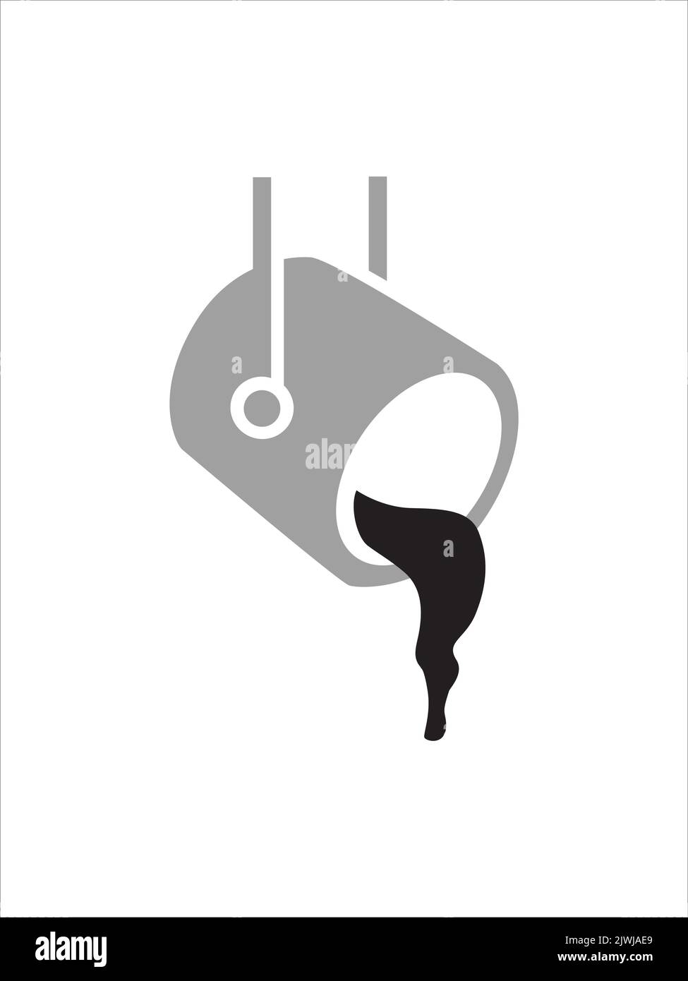 Silhouette of a bucket of water. Icon Container for liquid, bulk ...