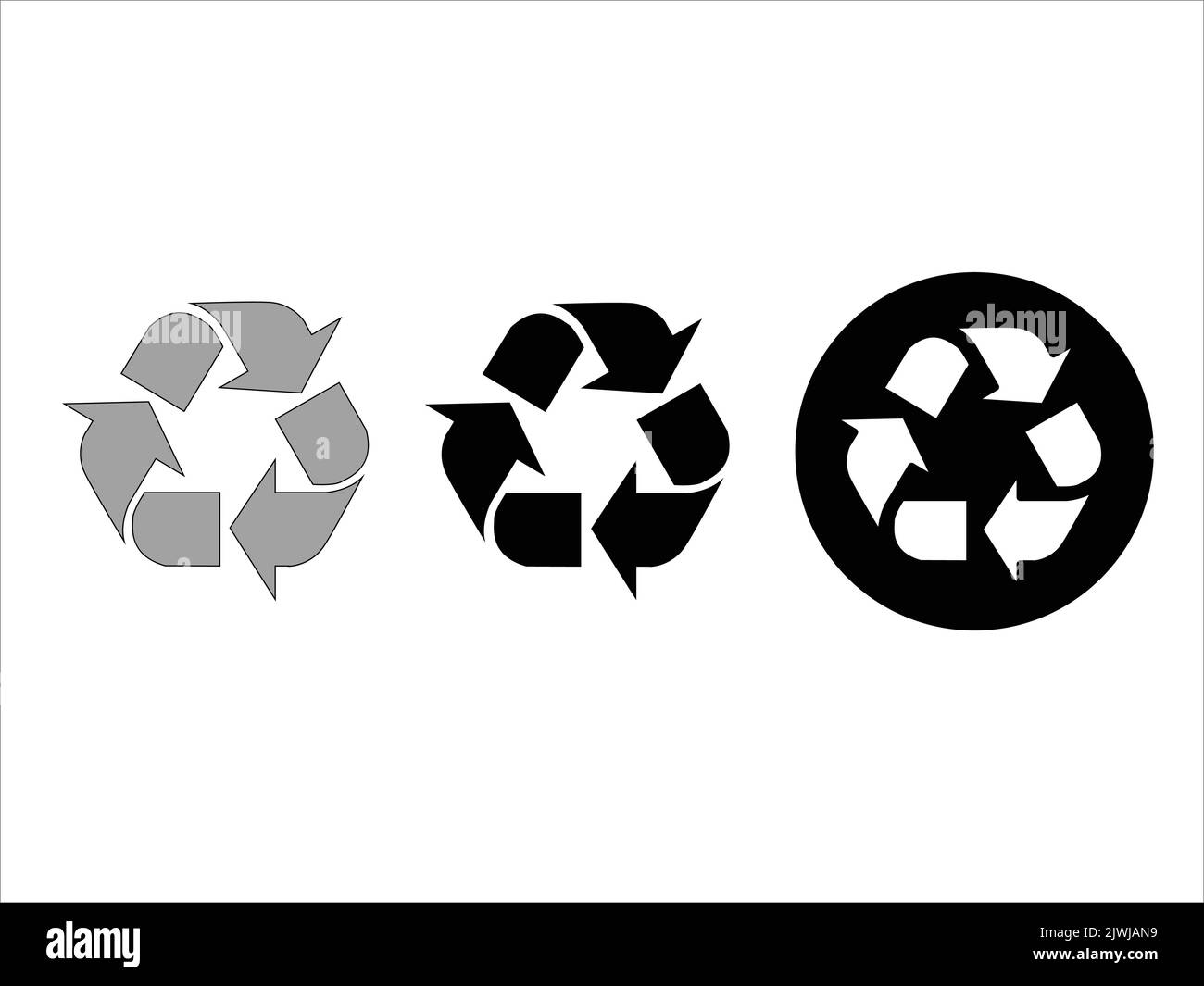 Recycle Symbol Isolated On White Background Mobius Strip Black Recycle Icon Set Vector For