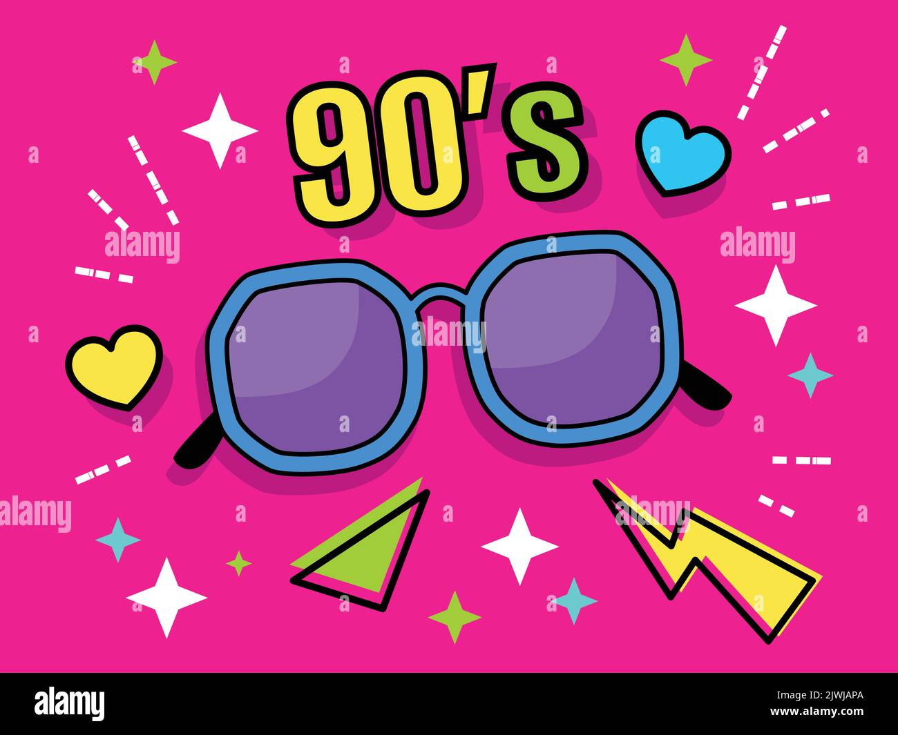 Neon retro square oversize sunglasses collection 90s. Women's and men's ...