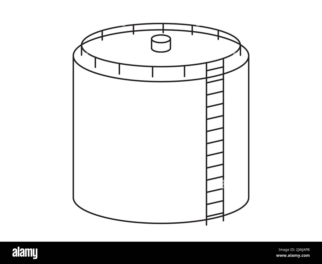 Industrial vector illustration of a petrol, oil, or water tank isolated ...