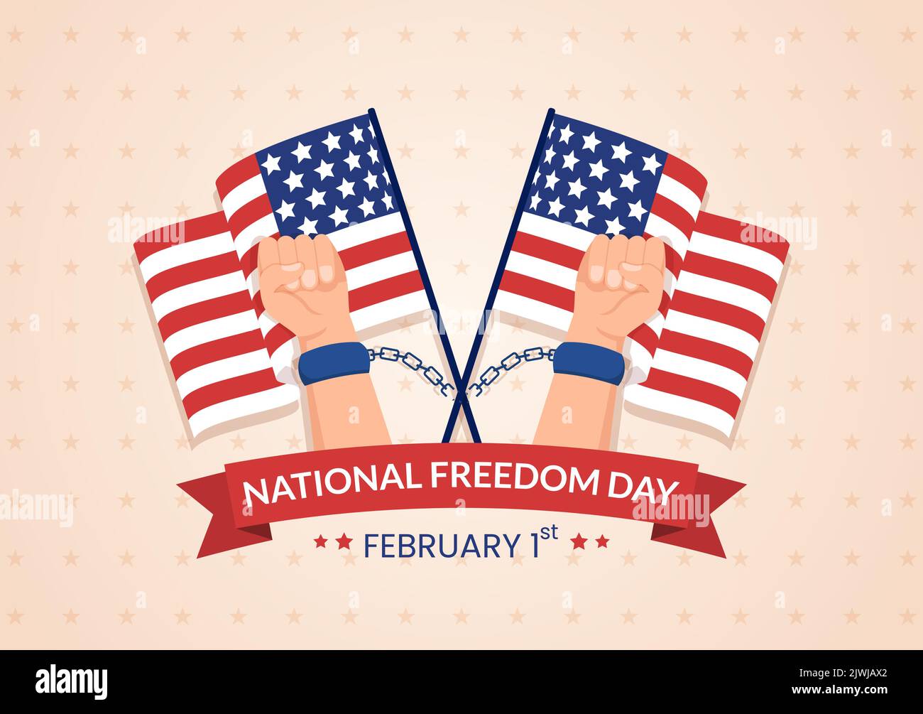 National Freedom Day Template Hand Drawn Cartoon Flat Illustration with ...