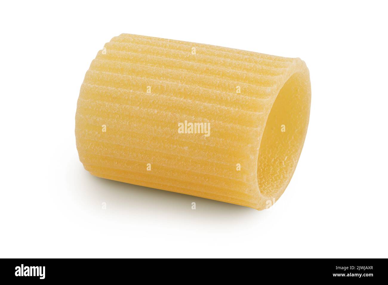 raw italian pasta in wooden bowl isolated on white background. Mezze ...