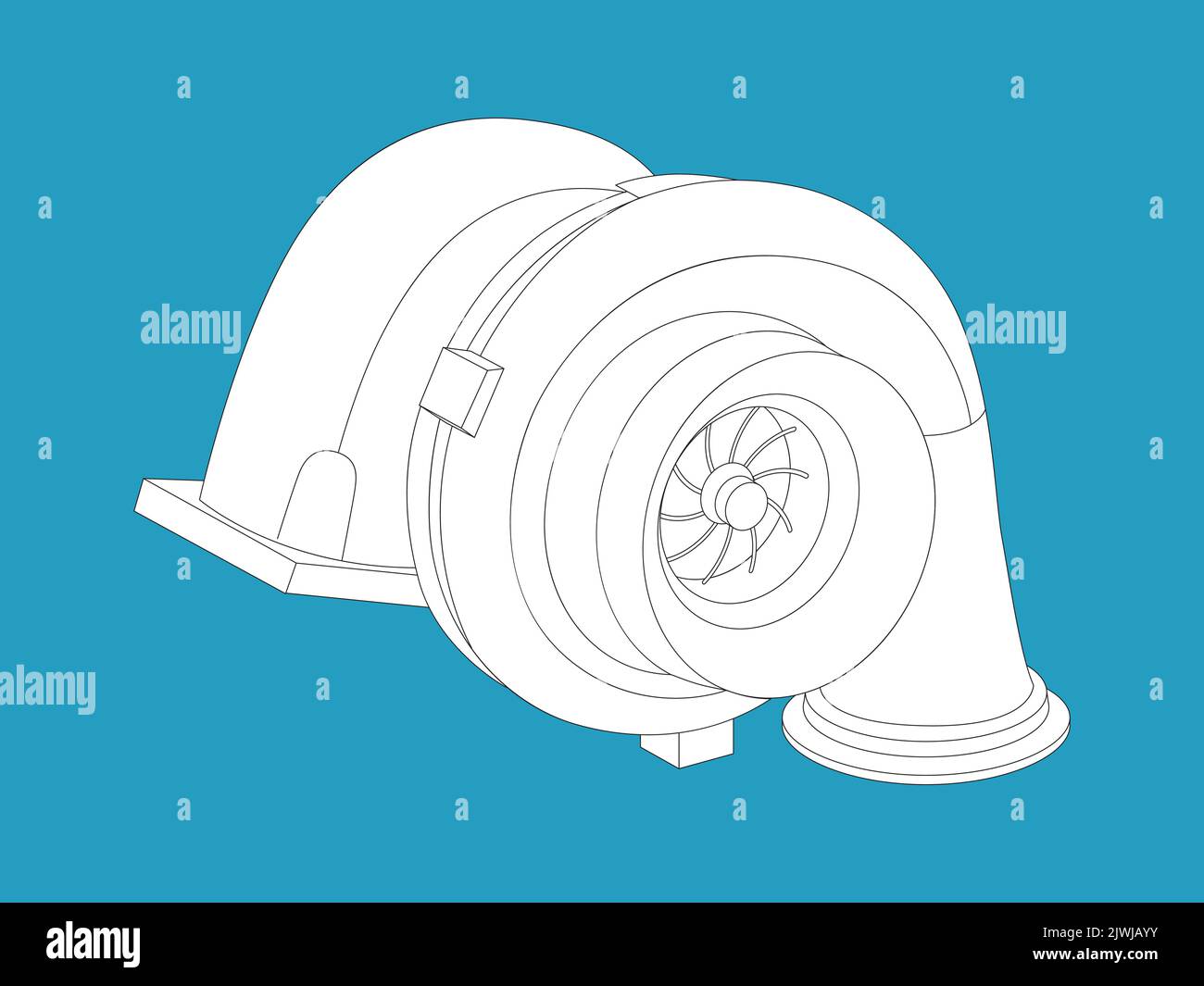 Symbol of a car Turbocharger on an isolated background. Vector ...