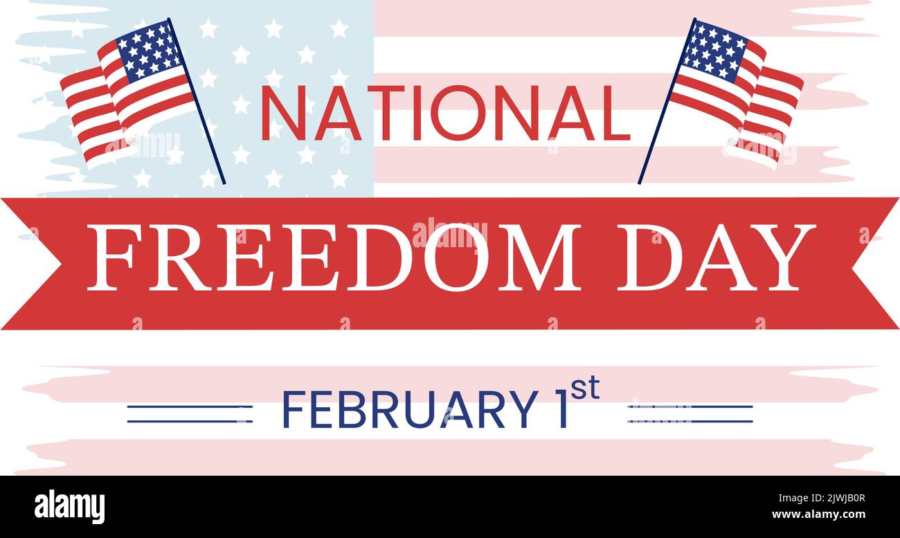 National Freedom Day Template Hand Drawn Cartoon Flat Illustration with ...