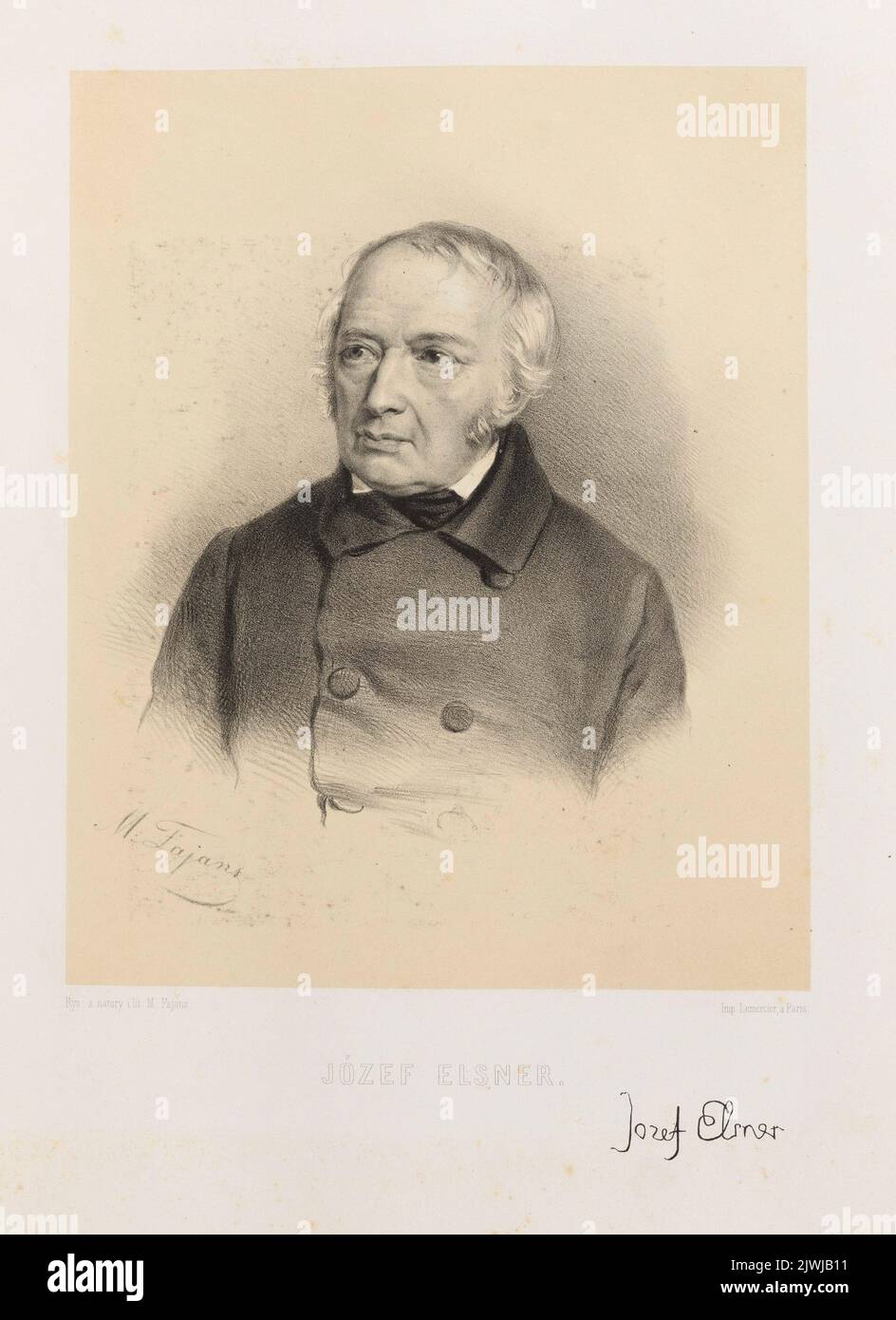 Portrait of Józef Elsner from book I of “Polish images". Lemercier ...