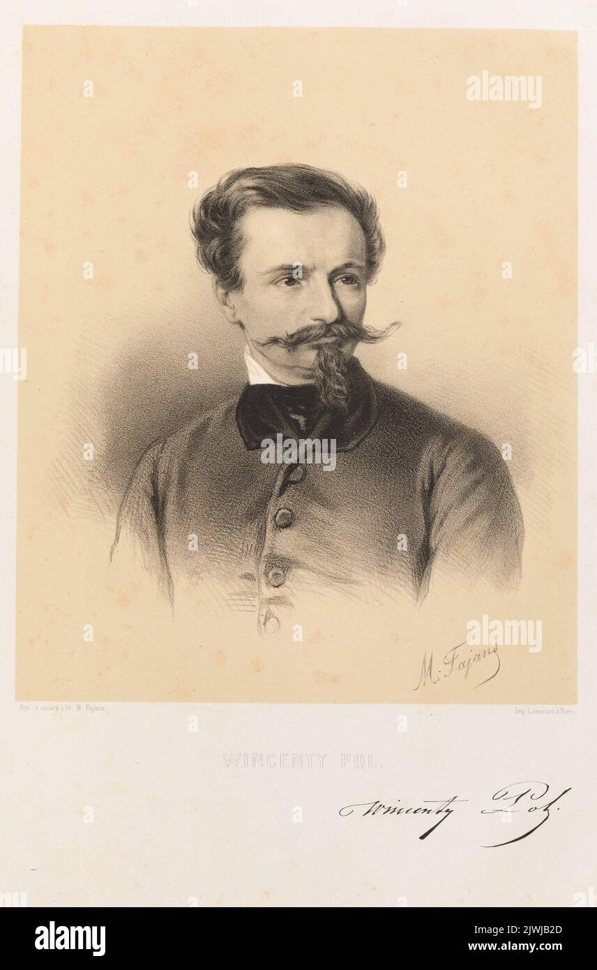 Portrait of Wincenty Pol from book IV of “Polish images". Lemercier ...