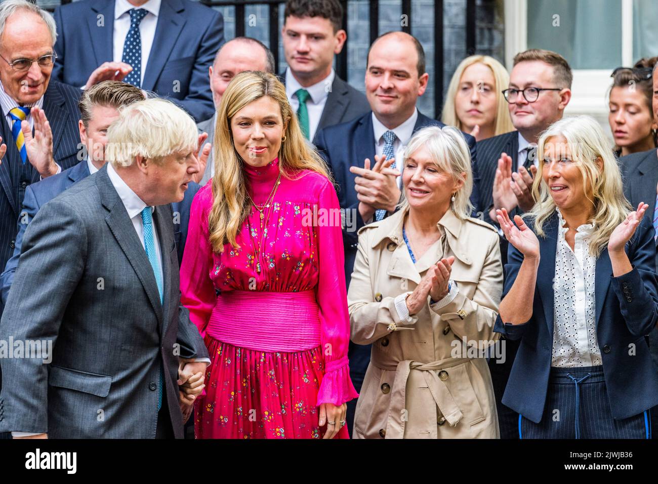 London, UK. 6th Sep, 2022. Carrie and Boris leave shaking hands with ...