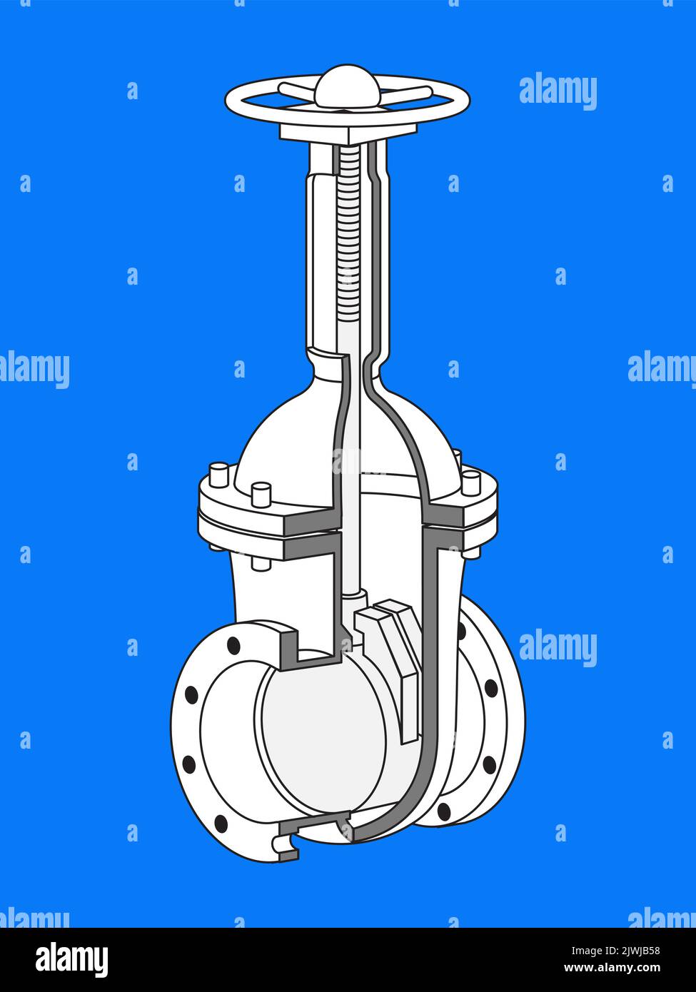 Gate valve on an isolated background. sluice valve. pipe fittings ...
