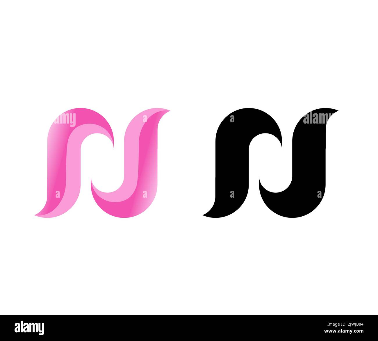 Logo with abstract letter double S isolated on white background. Flat ...