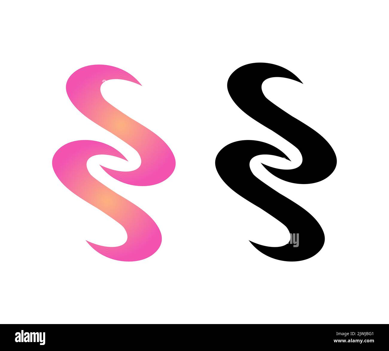 Logo with abstract letter double S isolated on white background. Flat ...